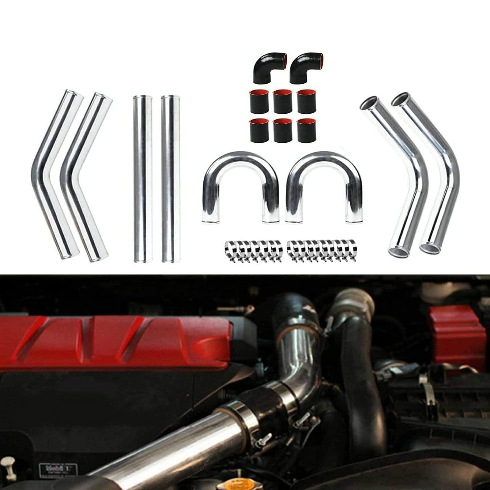 Snapklik.com : Universal Turbo Intercooler Aluminum Pipe Piping And ...