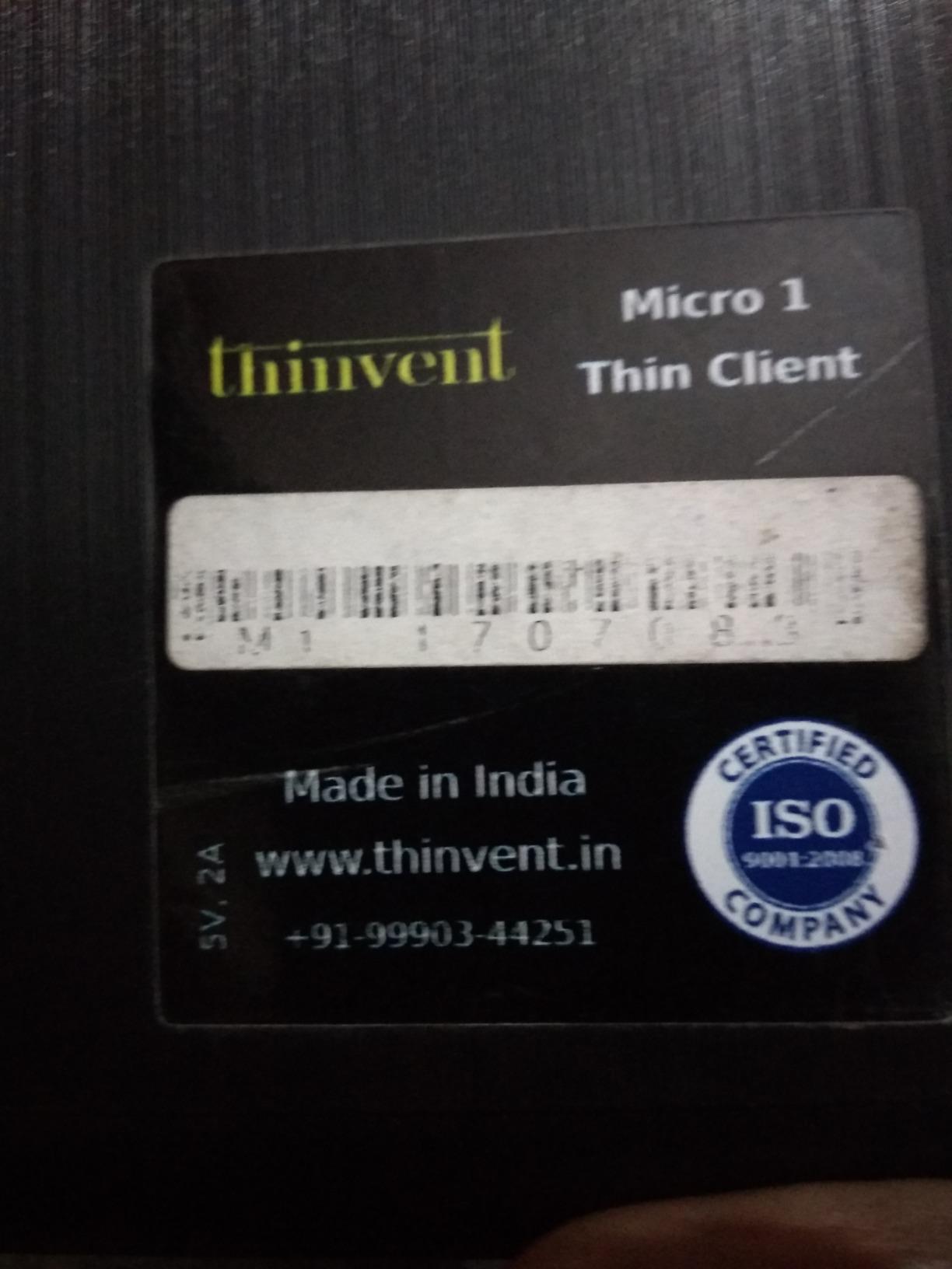 thinvent Micro 1 2017 Thin Client (Cortex/0.512GB/4GB/Linux/Integrated ...