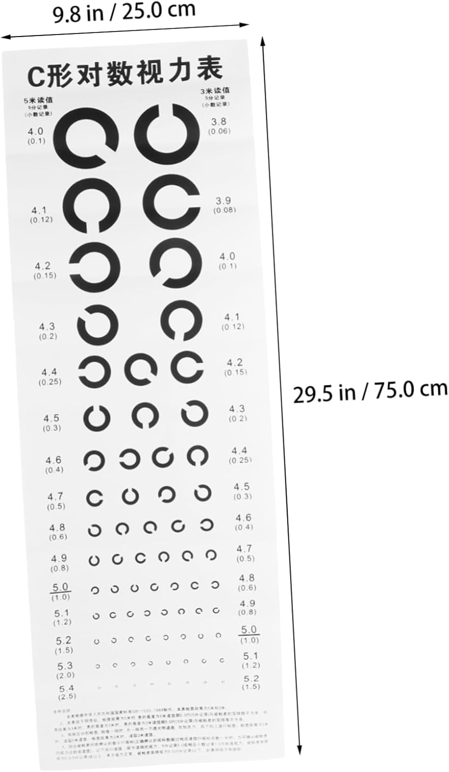 Mobestech Standard Wall Eye Chart Vision Testing Comoros | Ubuy