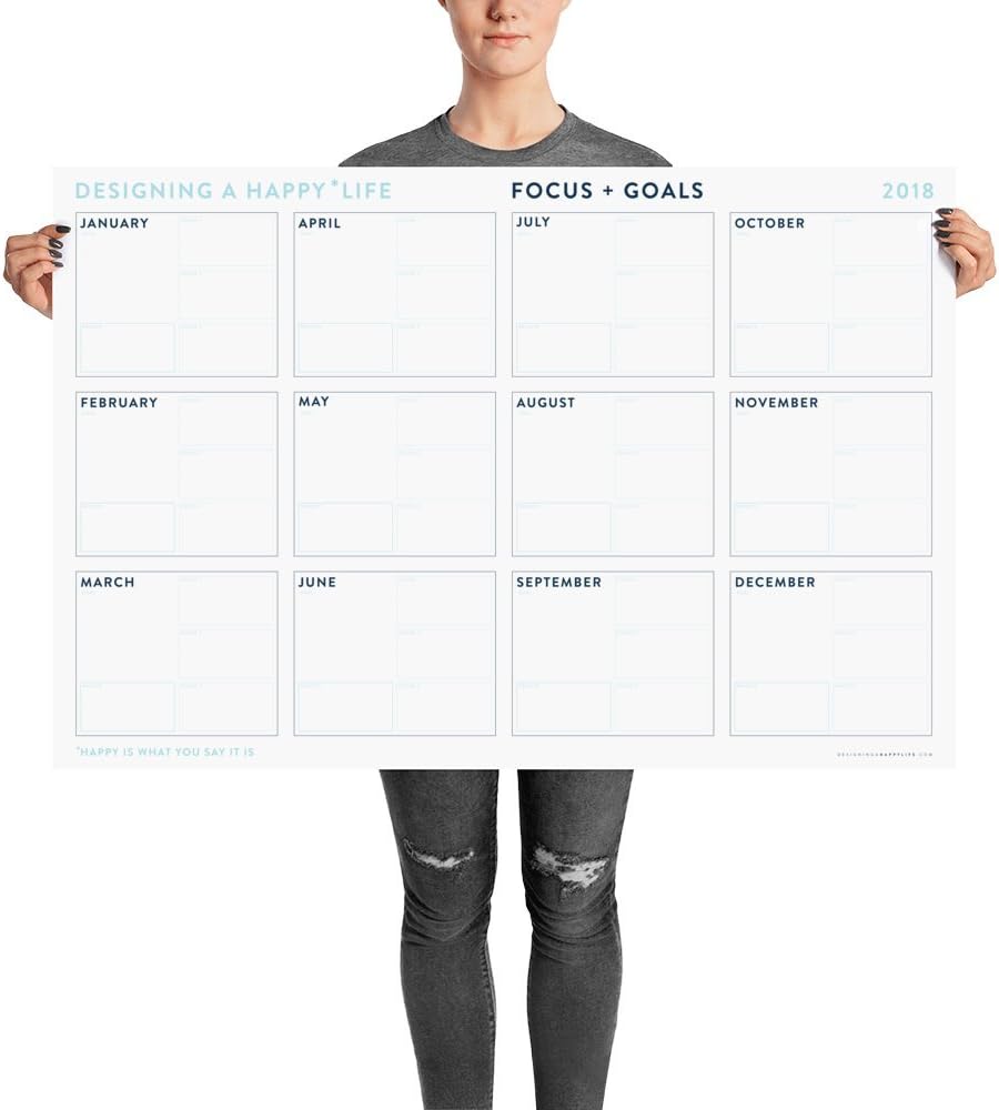 Amazon.com: Annual Focus and Goals Wall Planner - 2018-24" x 36" on ...
