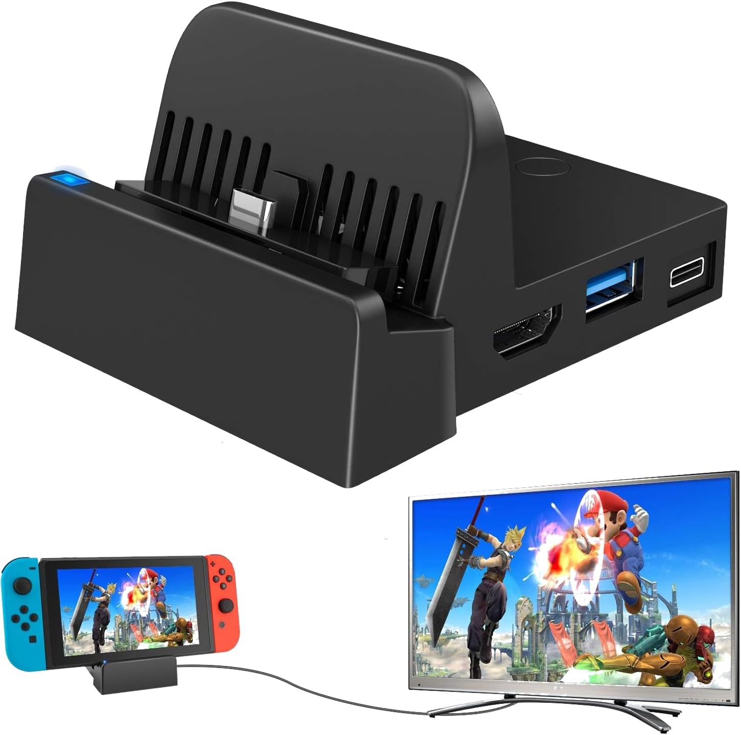 BuFan Base de Repuesto para Nintendo Switch, Adaptador HDMI 4K Compatible con Nintendo Switch TV ...