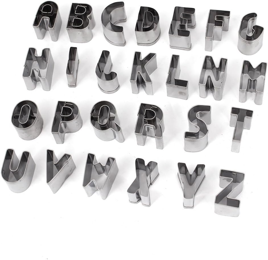 Amazon.com: uxcell Letters Shape Fondant Cake Decorating Cookies Cutter ...