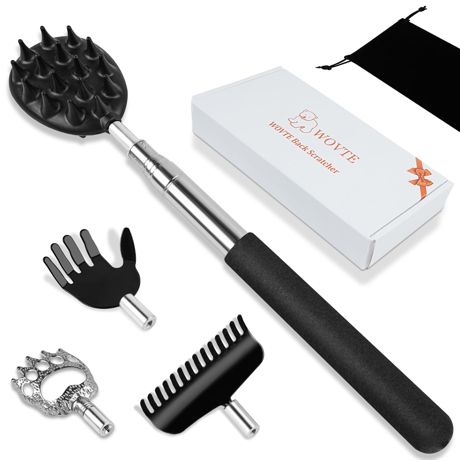 Amazon.com: WOVTE Extendable Back Scratcher for Men Women with 4PCS ...