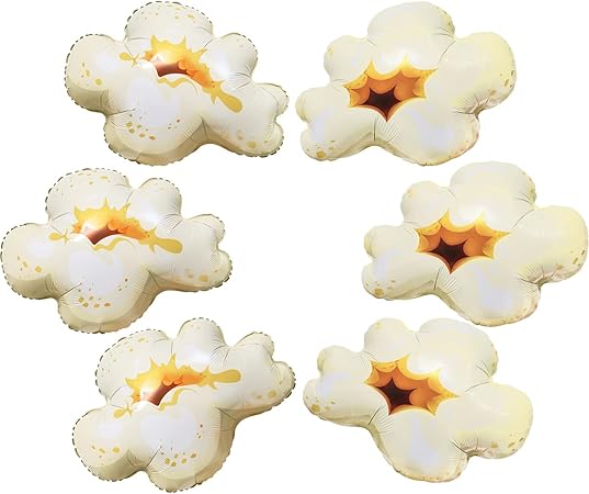 Amazon.com: CYMYLAR 6pcs Cartoon Big Popcorn Balloons Movie Popcorn ...