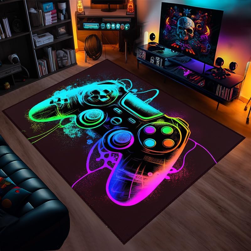 Amazon.com: Gaming Rug for Boys Room - Gamer Carpet for Game Room and ...