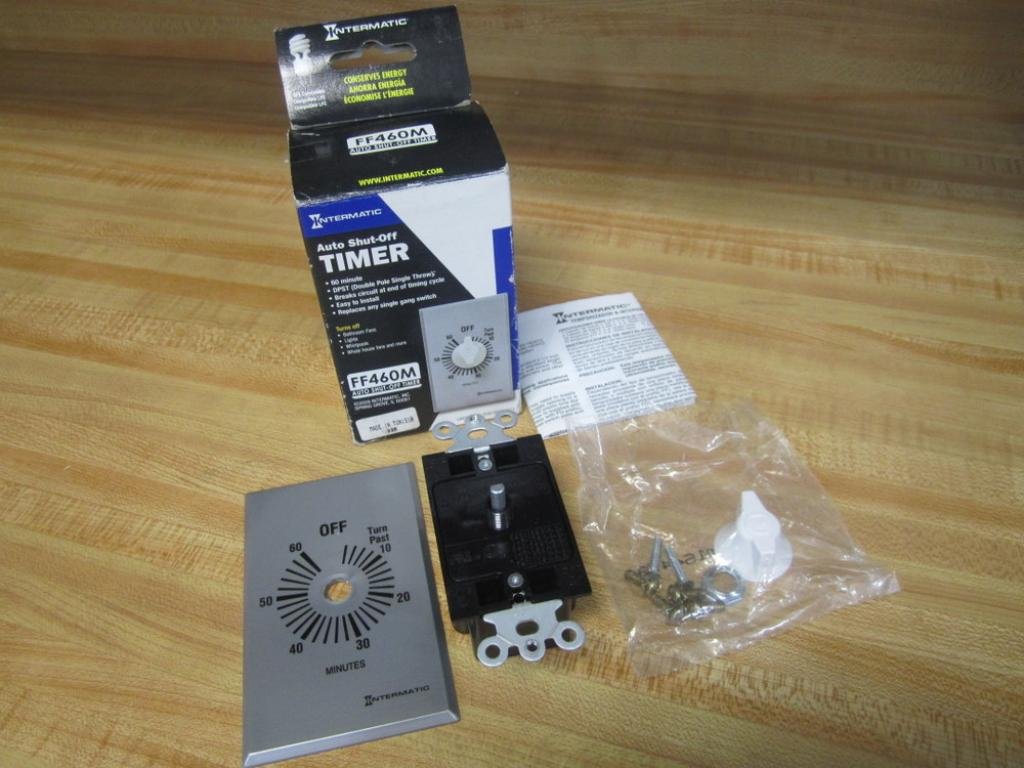 Intermatic FF460M Timer, Spring Wound, 60 Min, DPST, Silver - Wall ...