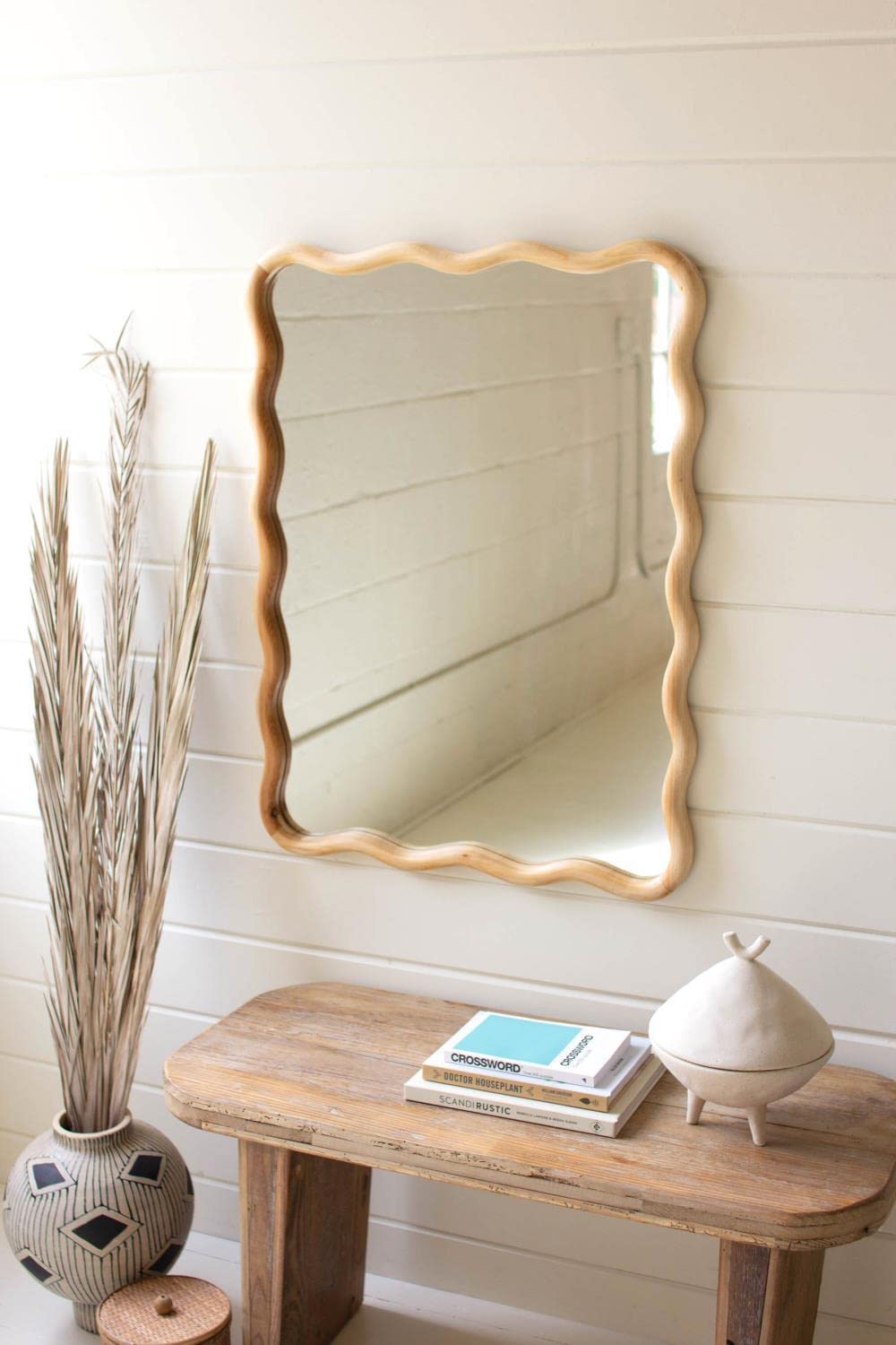 Amazon.com: KALALOU CLA1377 Wooden Squiggle Framed Mirror : Home & Kitchen