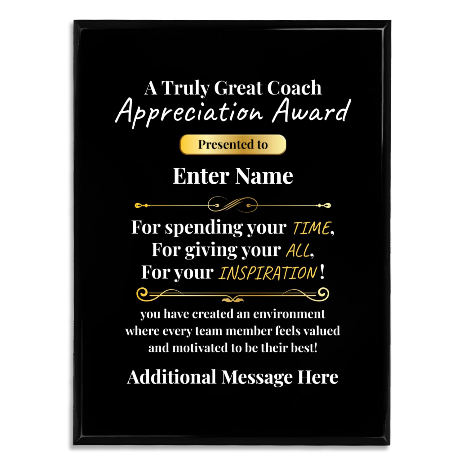 Amazon.com: Personalized Coach Plaque - Custom Award Plaque for Coach ...