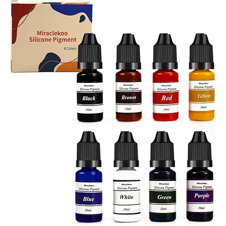 Amazon.com: Silicone Rubber Pigment - 8 Colors Liquid Silicone Coloring ...