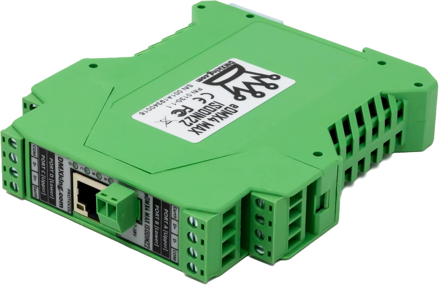 DMXking eDMX4 MAX ISODIN22 4-Port – ArtNet/sACN via Ethernet to DMX 512 ...