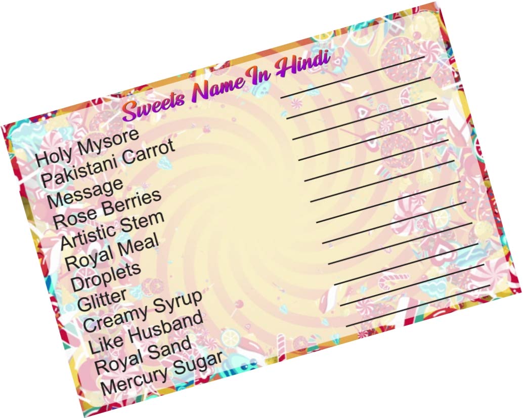 PartyStuff Paper Games - Sweets Name in Hindi (24 Piece) : Amazon.in ...