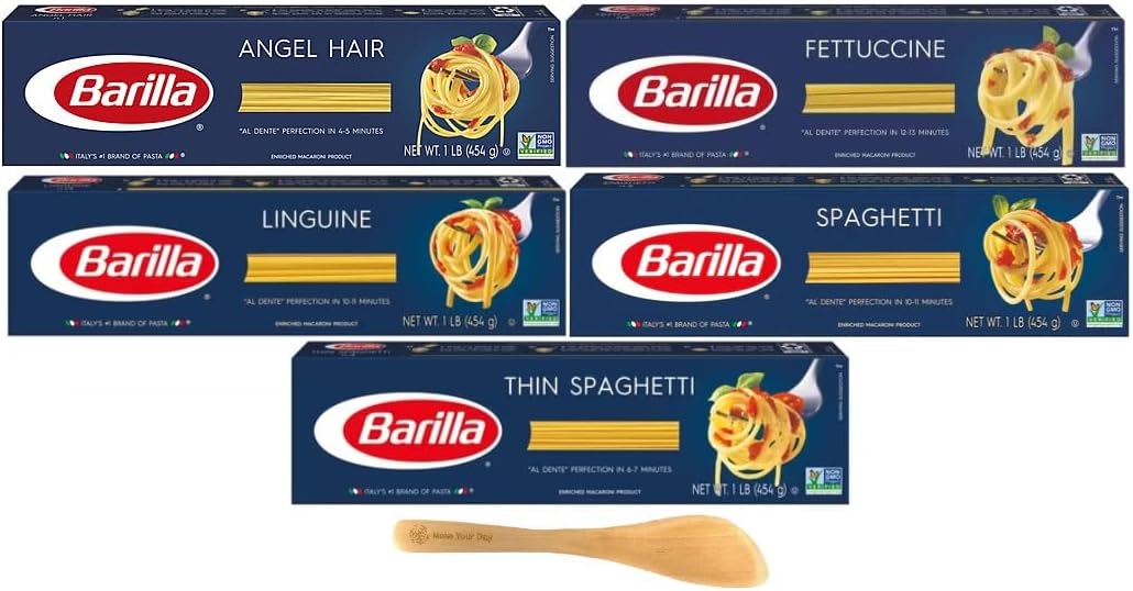 Amazon.com : Barilla Pasta, Angel Hair, Fettuccine, Linguine, Spaghetti ...