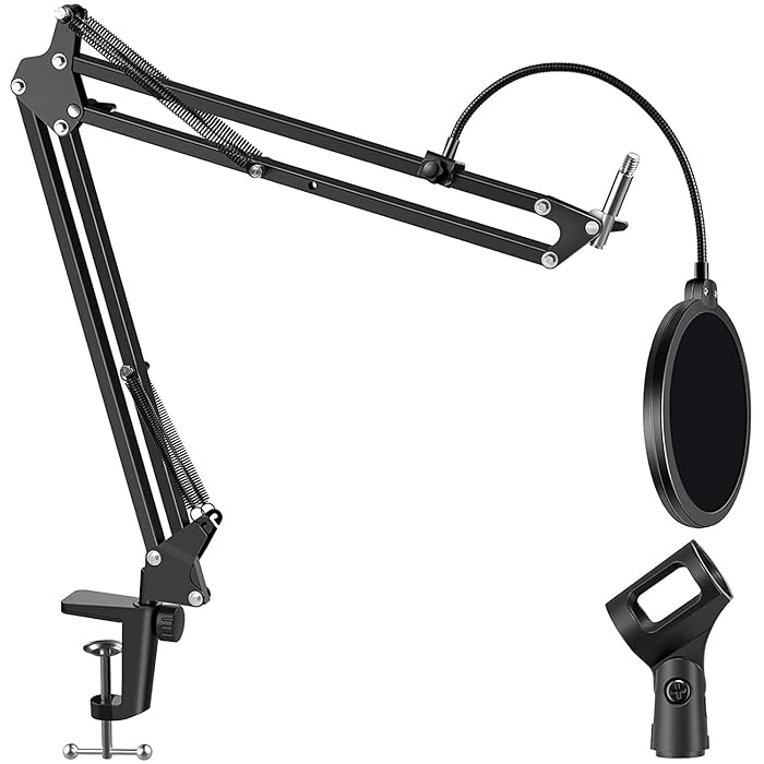 Buy Cezo Microphone Pop Filter with Suspension Boom arm Stand ...