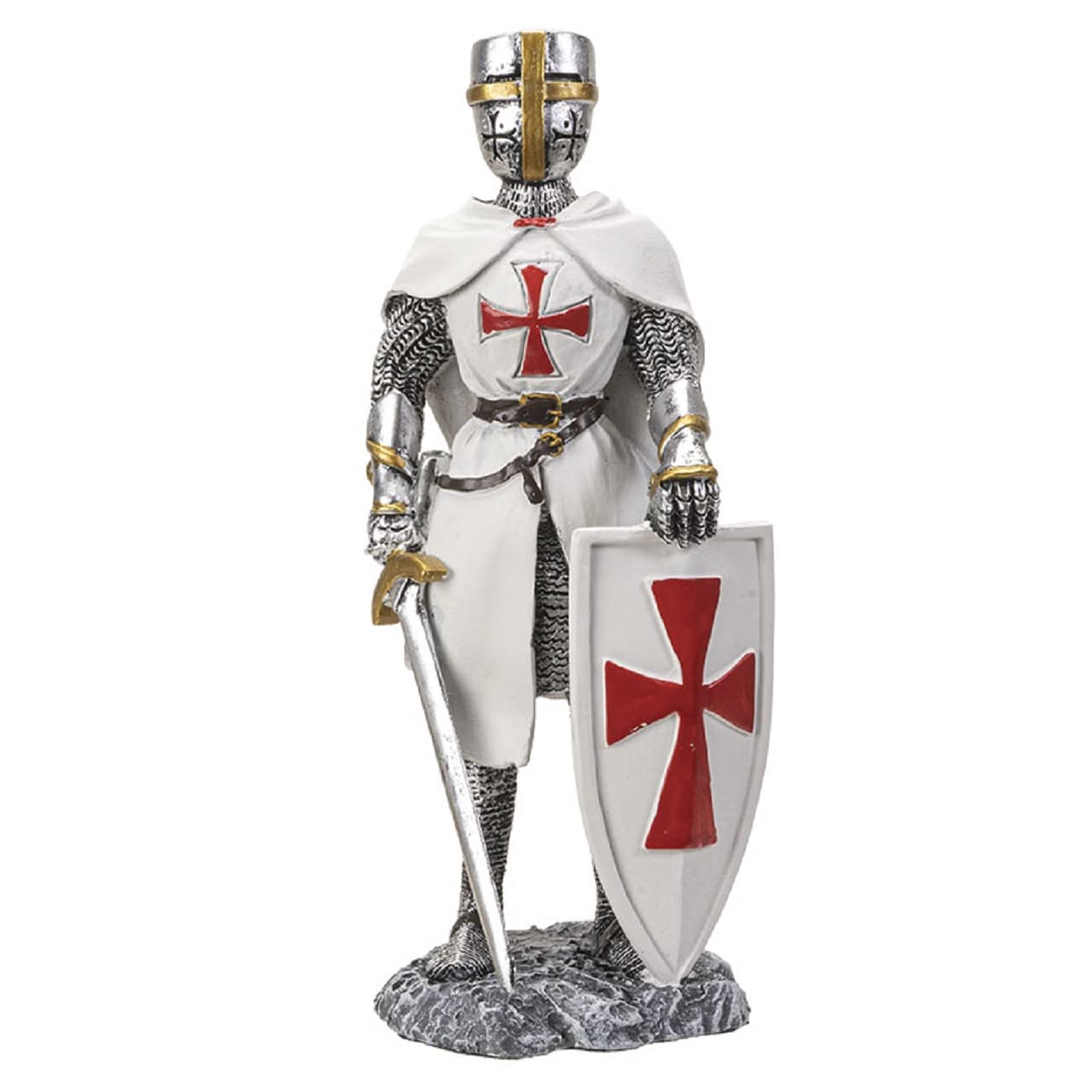 Amazon.com: Pacific Trading Crusader Knight with Shield Figurine 8 Inch ...