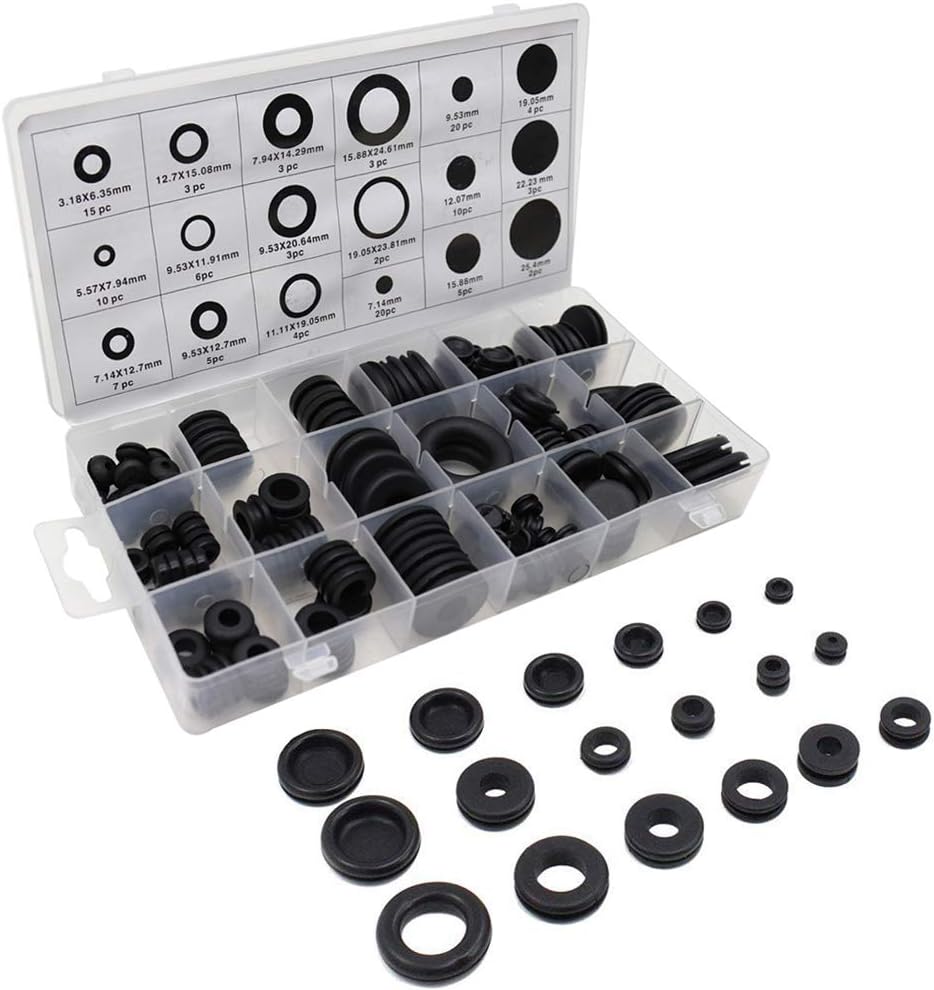 Amazon.com: Bestgle 125Pcs 18 Sizes Rubber Grommet Assortment Kit O ...