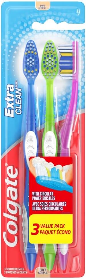 Amazon.com : Colgate Extra Clean Full Head Toothbrush, Soft - 3 Count ...
