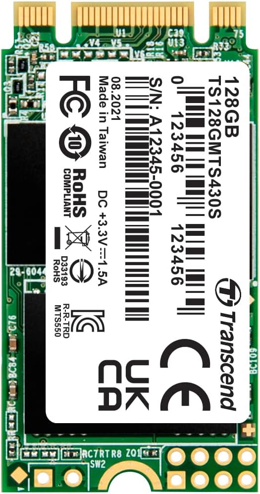 Amazon.com: Transcend 128GB MTS430S M.2 2242 SATA3 SSD, Internal Solid ...