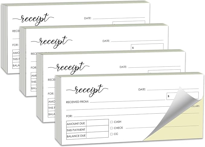 Amazon.com : Herzii Prints Receipt Book - 2.75x6 Pocket Size 2-Part ...