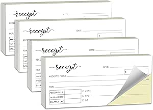 Amazon.com : Herzii Prints Receipt Book - 2.75x6 Pocket Size 2-Part ...