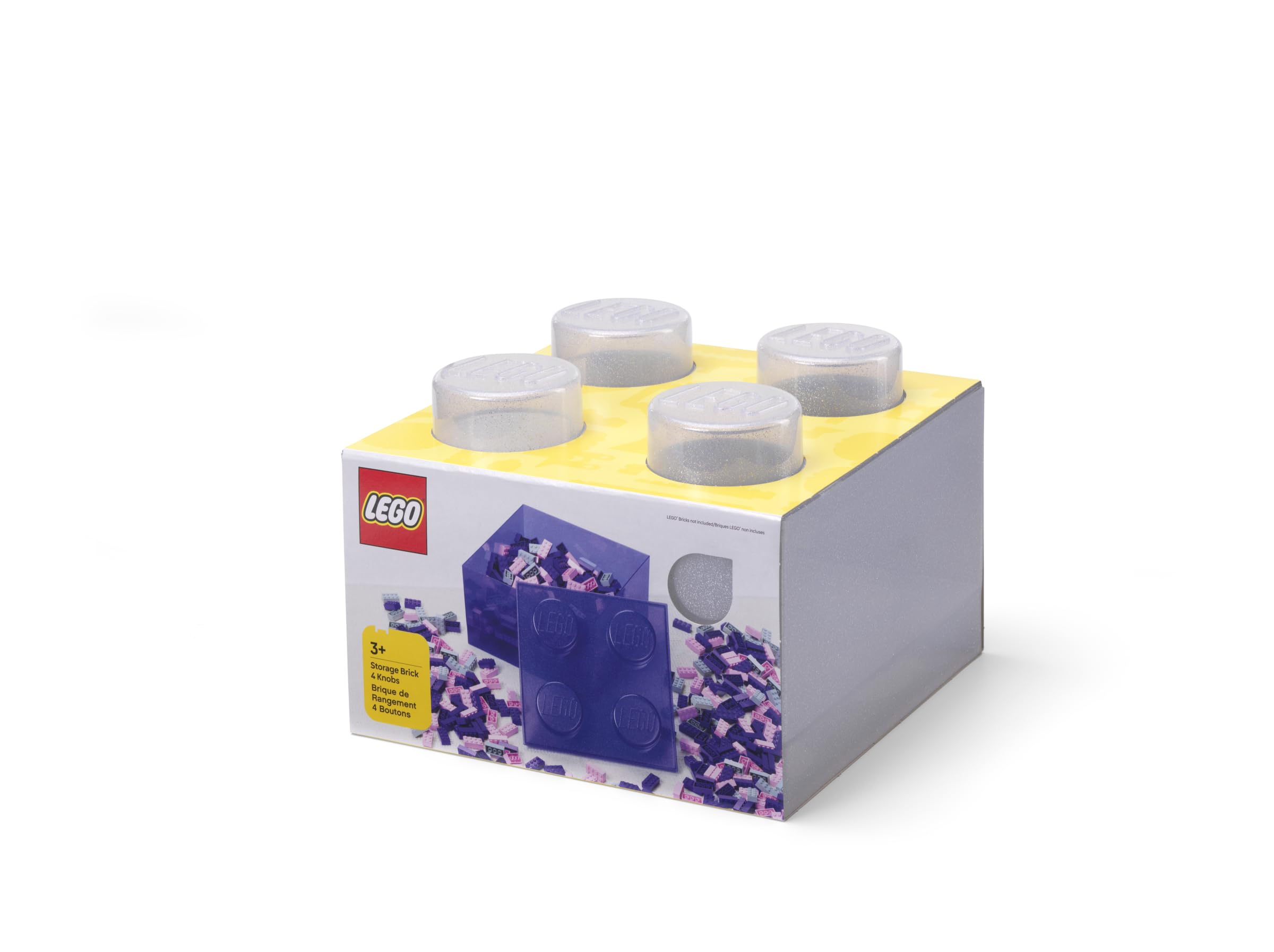 Room Copenhagen LEGO Storage Brick 4 Knobs Glitter Light Translucent ...