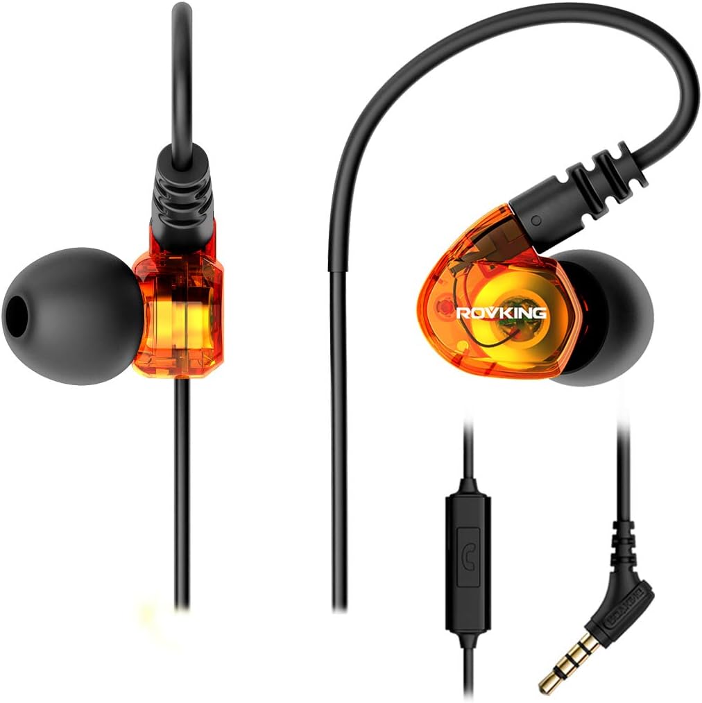 Amazon.com: Rovking Wired Over Ear Sport Earbuds, Sweatproof in Ear ...
