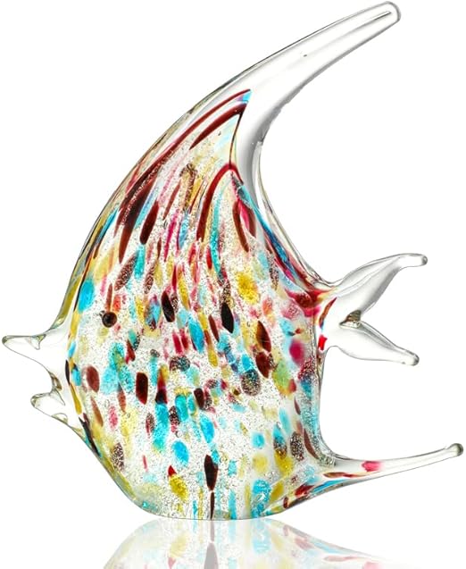 Amazon.com: QFkris Blown Glass Fish Figurines Collectibles Ocean ...