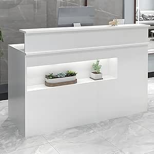 Valdoza Modern Small Reception Desk, Console Table, Wood Tone, For 