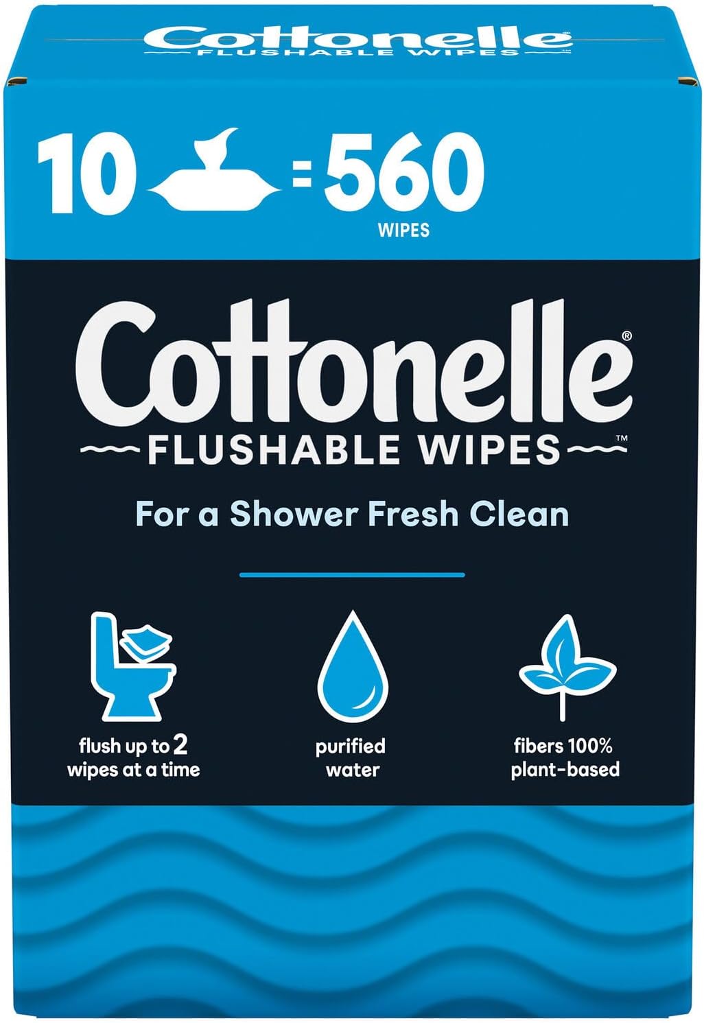 Amazon.com: Cottonelle Freshfeel Flushable Wet Wipes - One Box of 560 ...