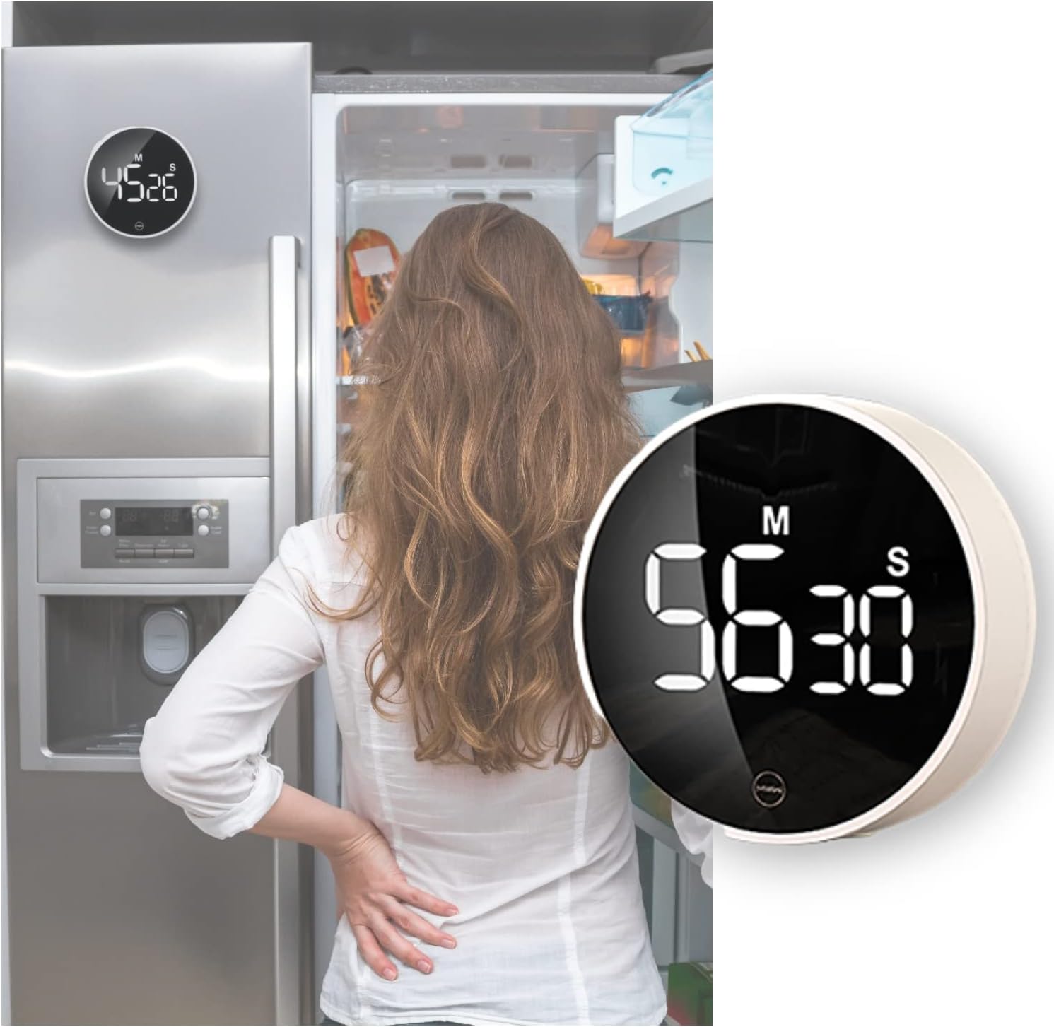 Amazon.com: Digital Kitchen Timer Magnetic Fridge Timer Countdown ...