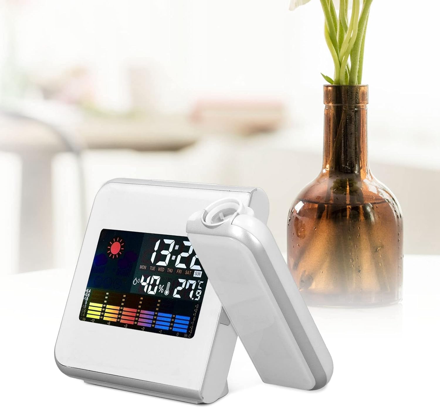 Pssopp Atomic Projection Alarm Clock with Weather Station,Personal ...