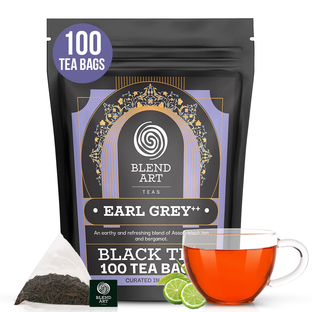 Amazon.com : BLENDART Earl Grey Black Tea Bags High Caffeine | Citrusy ...