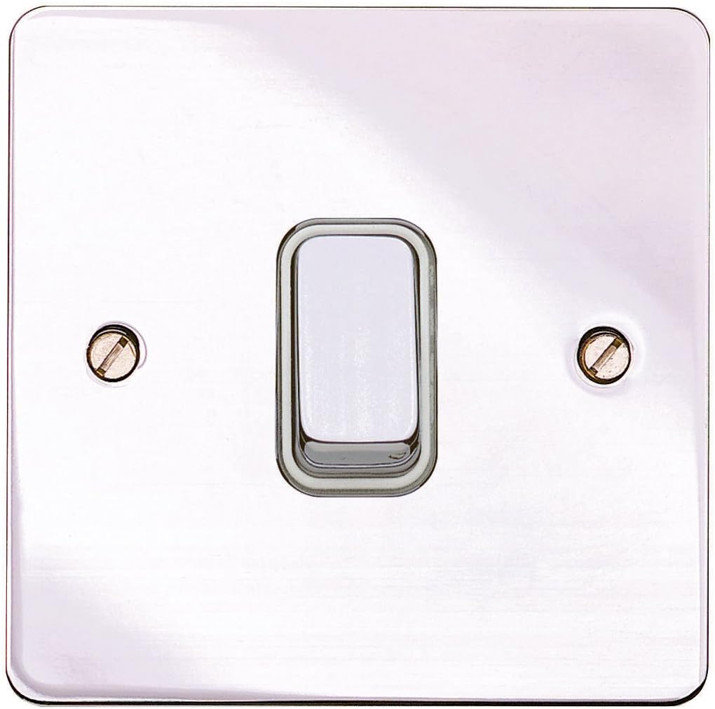 MK Edge K14371 POC W Single Light Switch, 1 Gang, Polished Chrome, 20A ...