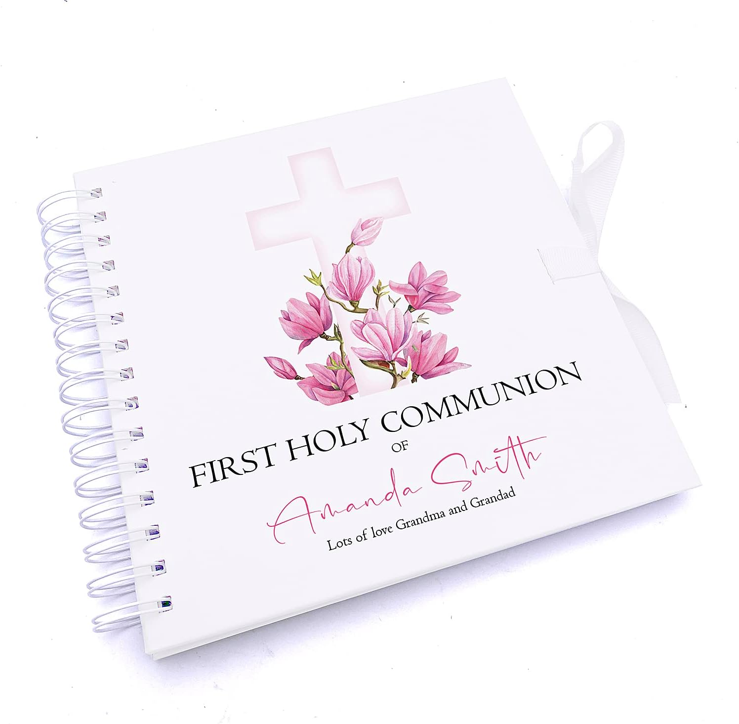 Personalised First Holy Communion Pink Cross Guestbook Scrapbook Photo ...