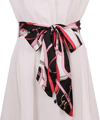Amazon.com: WENLOOY Women Skinny Scarf Belt,Ribbon Scarf Long Skinny ...