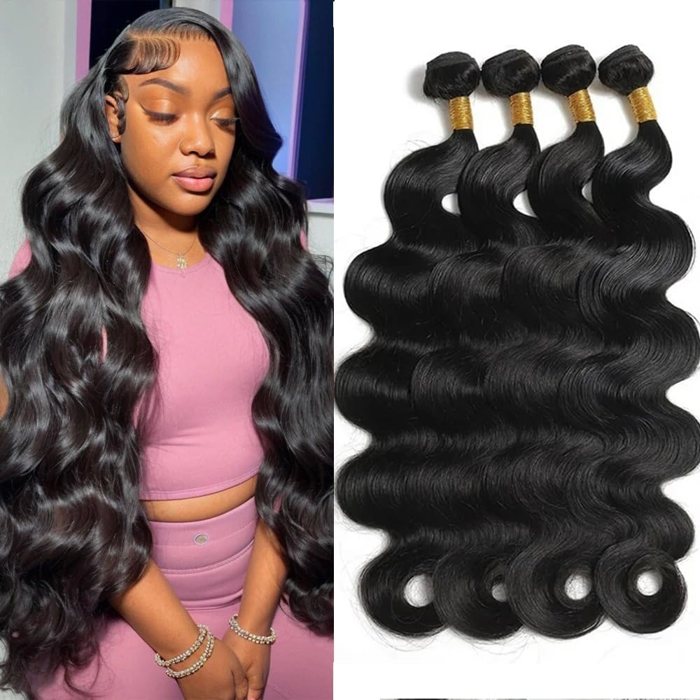 Amazon.com : 16A Human Hair Bundles Salon Quality Body Wave 22 24 26 ...