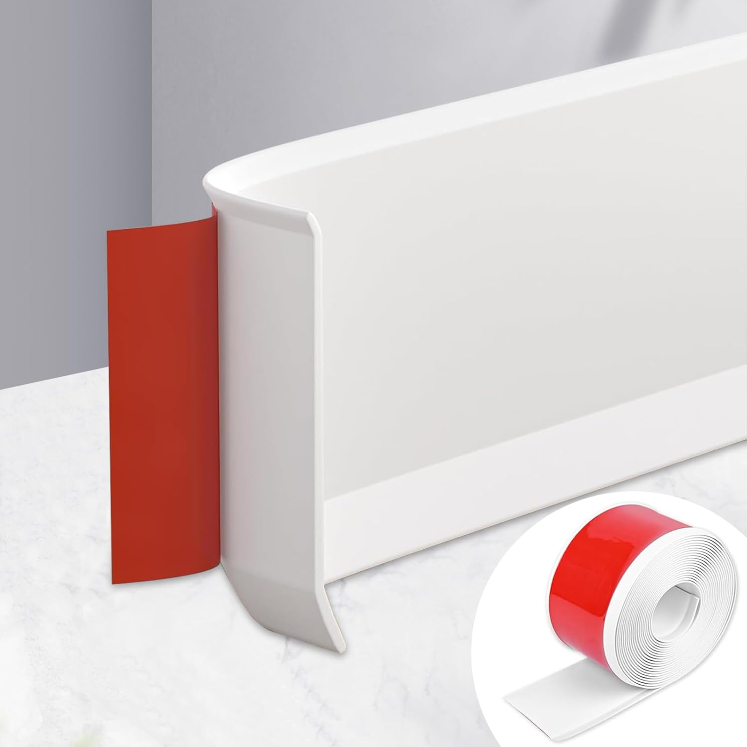 Soft Skirting Board, Self-Adhesive, PVC Skirting Boards, White, 10 cm x ...