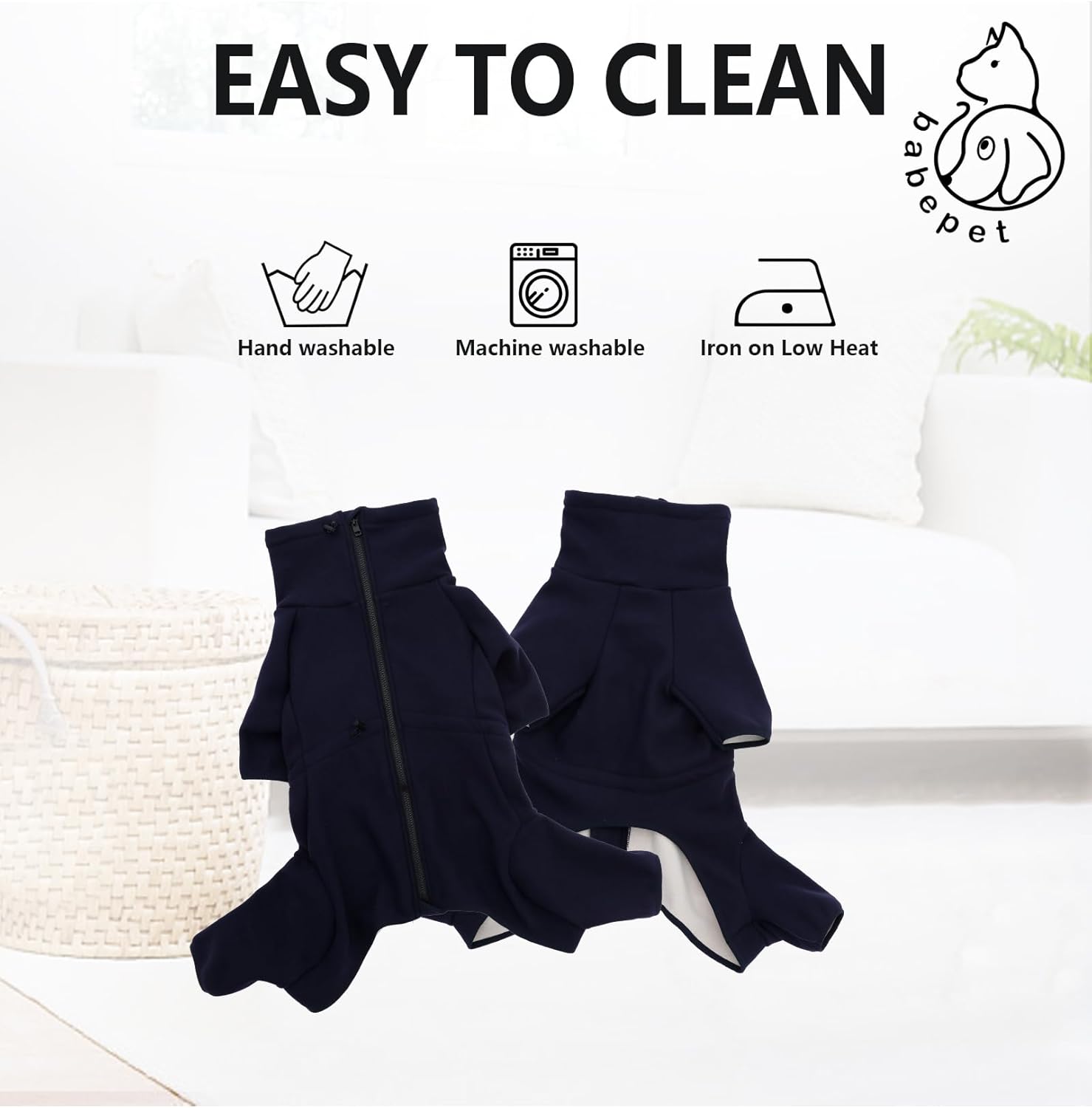 babepet Abrigo de forro polar acogedor para perros, chaqueta de cuerpo completo con piernas ...