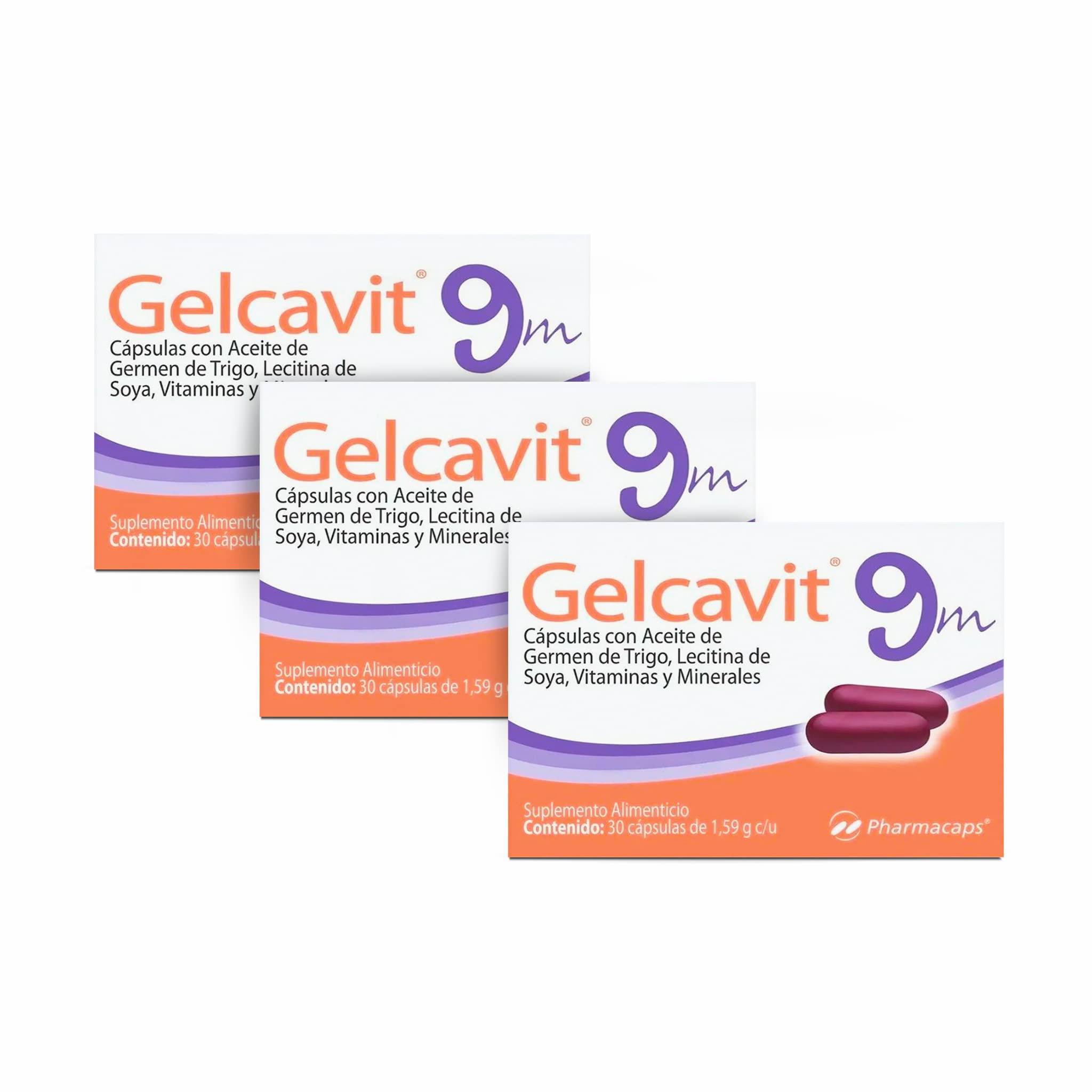 GELCAPS Gelcavit 9m Con 30 Cápsulas Pharmacaps - 3 Pack : Amazon.com.mx ...