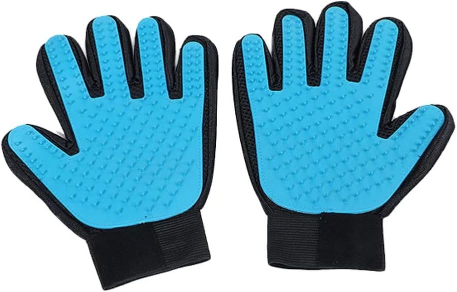 Amazon | HelloGo ペットブラシ手袋グルーミンググローブ マッサージブラシ手袋 トリミング ペット用抜け毛取り 犬用 猫用 お得な左右の2点セット登場！（スカイブルー ...