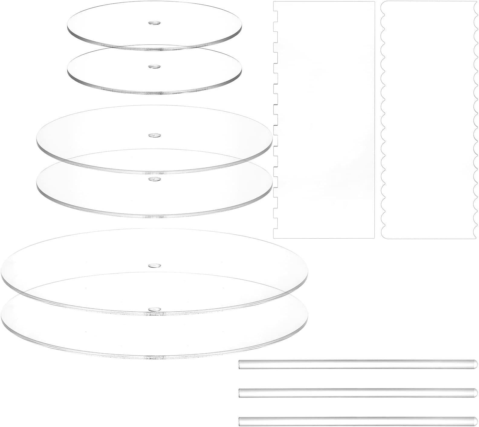 Amazon.com: Coloch 11 Pieces Acrylic Cake Discs Set, Clear Cake ...