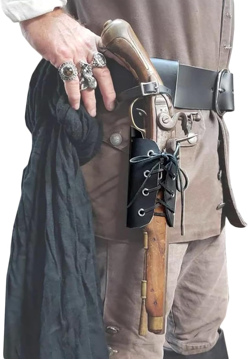 SIULAS Pirate Flintlock Holster, Adjustable Lace Up Cosplay Gun Holder ...