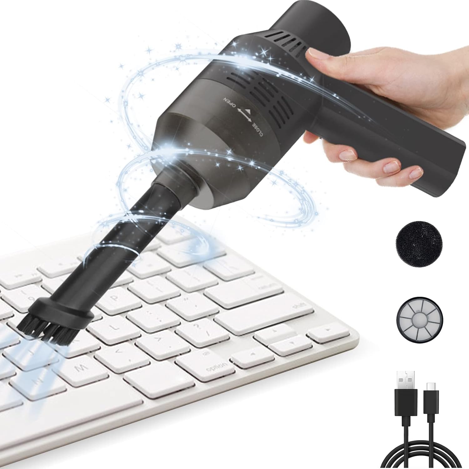 Tykovon Mini Computer Vacuum Cordless, Portable Cleaner for Keyboard ...