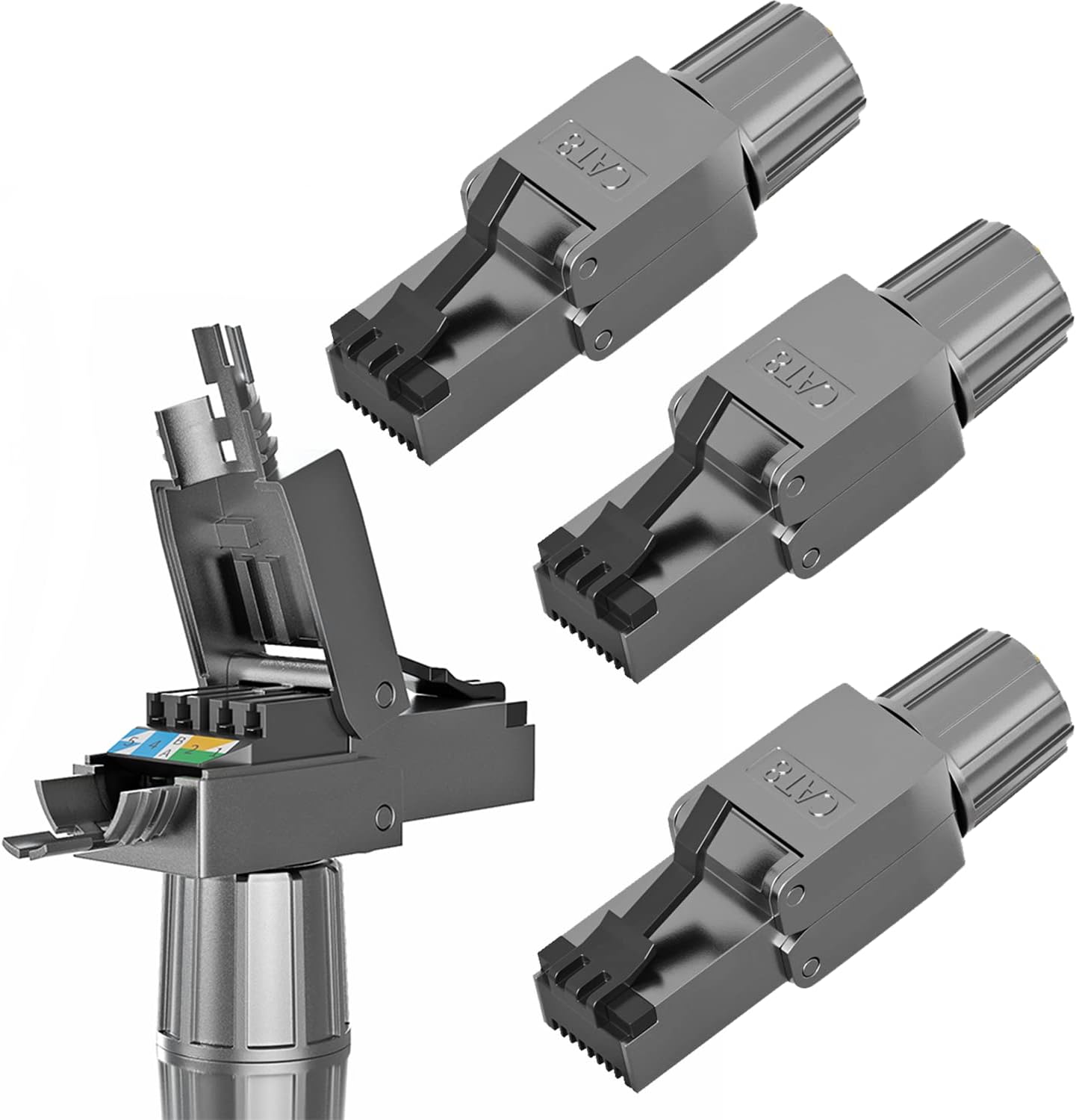 Primewire - 4X connettori RJ45 a crimpare Cat 8 - Connessione Senza ...