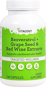 Amazon.com: Vitacost Resveratrol + Semilla de Uva y Extractos de Vino Tinto - 240 Cápsulas ...