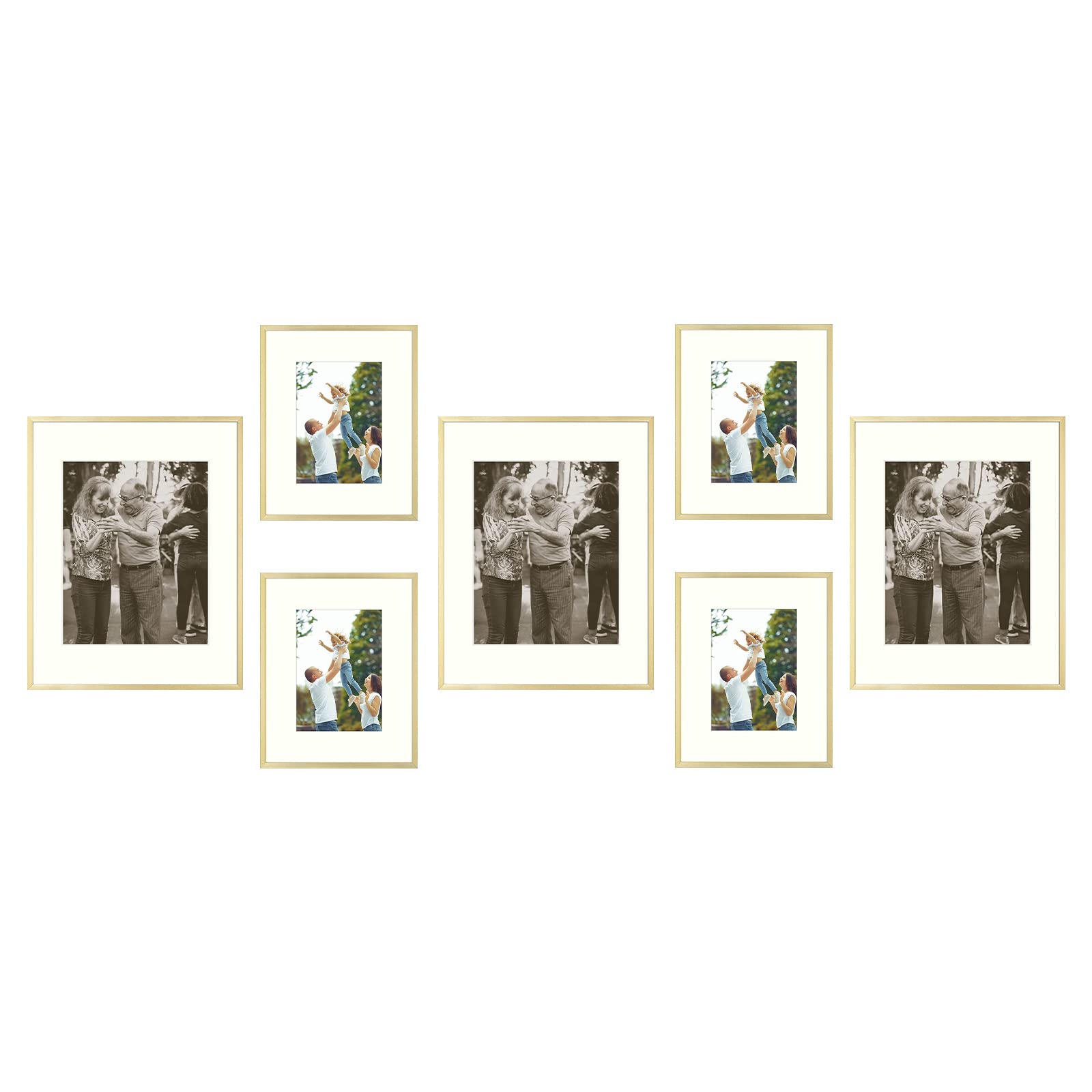 Amazon.com - Golden State Art, 7 Piece of Gold Frames for Gallery Wall ...
