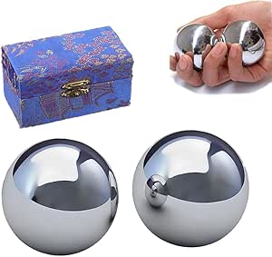 Set Of 2 Baoding Balls Hand Exercise Therapy Balls 53mm Diameter Stress ...