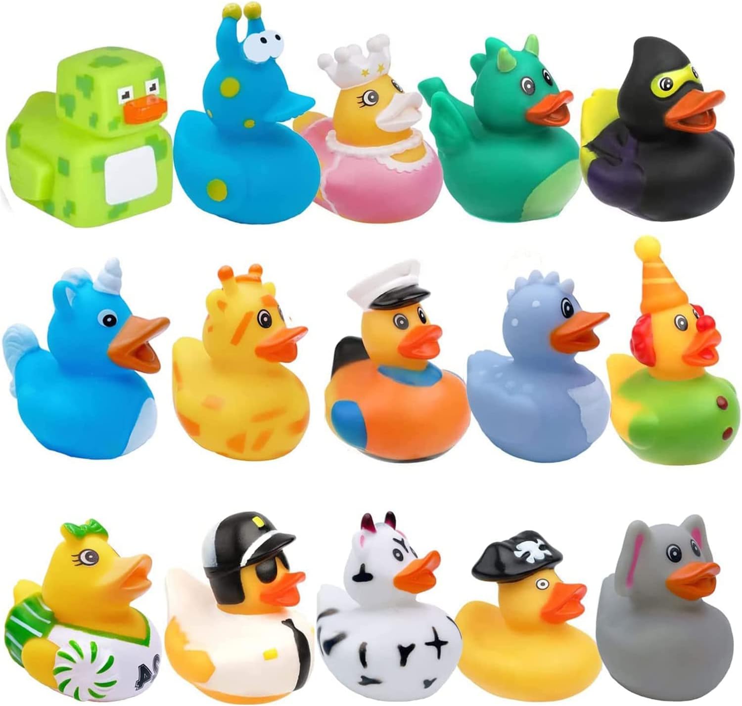 CAVLA 15 Pcs Rubber Ducks, Mini Bath Ducks Set, rubber duck, Bath Toys ...