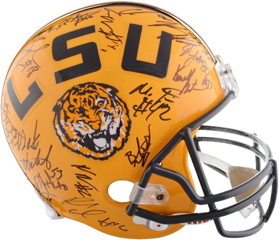 Amazon.com: LSU Tigers Team Signed Replica Helmet - 25+ Sigs SM Holo ...
