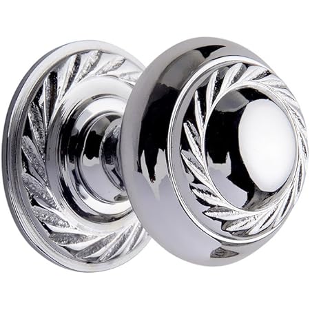 HOBKNOBS (Single Georgian Chrome Plated (20 mm Dia) Small Cabinet Drawers/Door Knobs - White ...