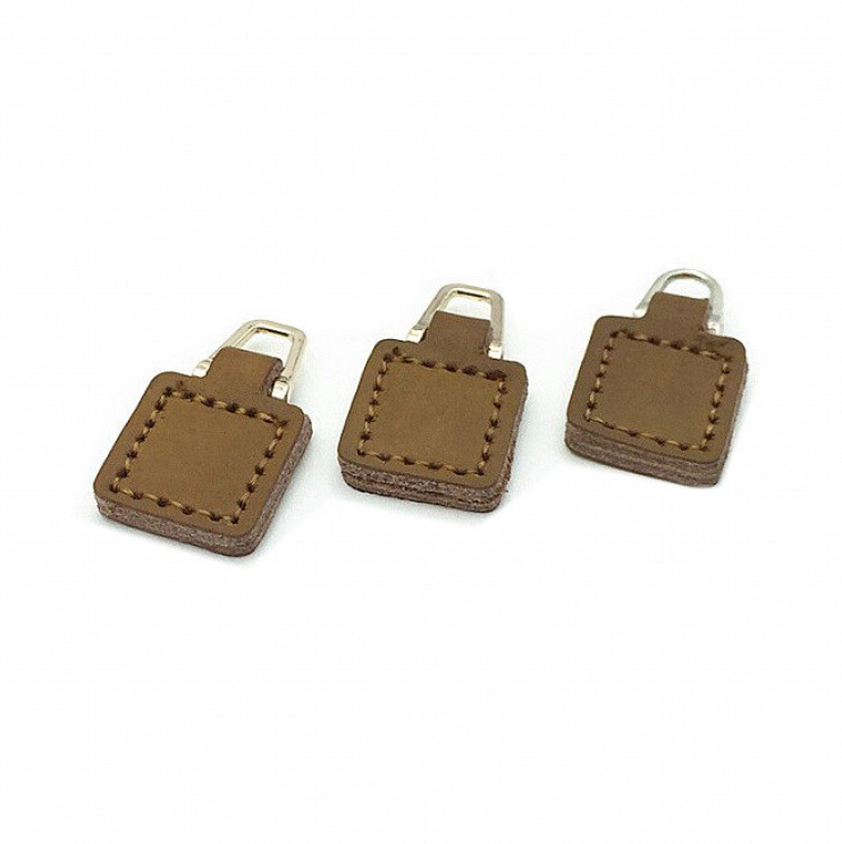 WellieSTR (Brown) Zipper Pulls 6 Pack - Replacement Real Leather Zip ...